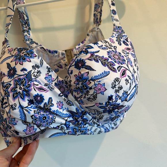 Swimsuits For All | Swim | Swimsuits For All White And Blue Swim Bra ...